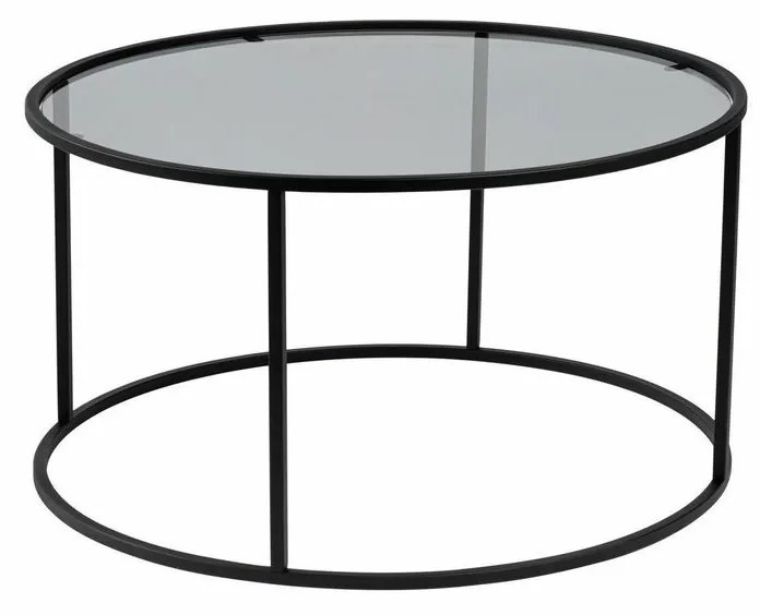 Konferenční stolek Aurum Black s tmavým sklem, 80 cm