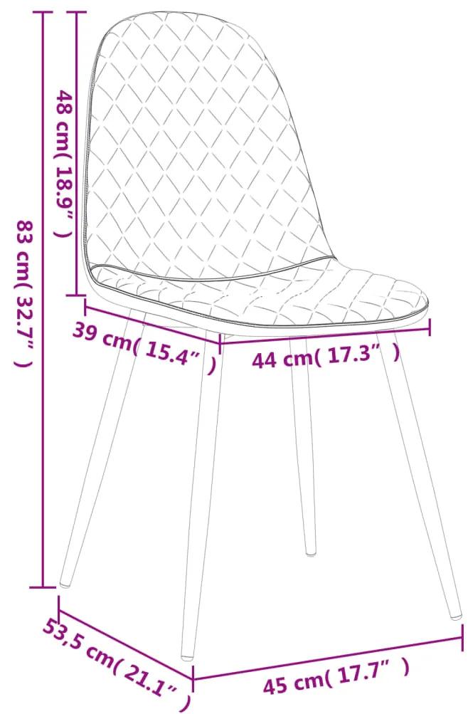 jídelní židle 2 ks krémově bílé samet - Default Title