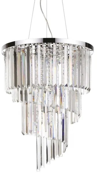 Ideal Lux - Křišťálový lustr na lanku CARLTON 12xE14/40W/230V pr. 50 cm chrom