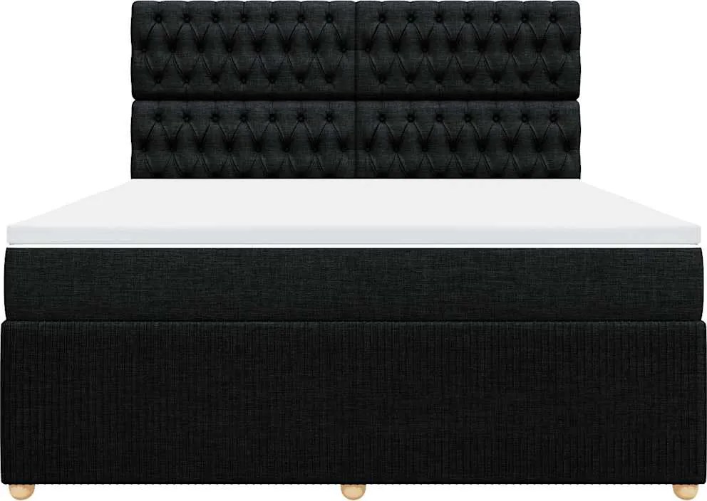 Box spring postel s matrací černá 180x200 cm textil 3294444