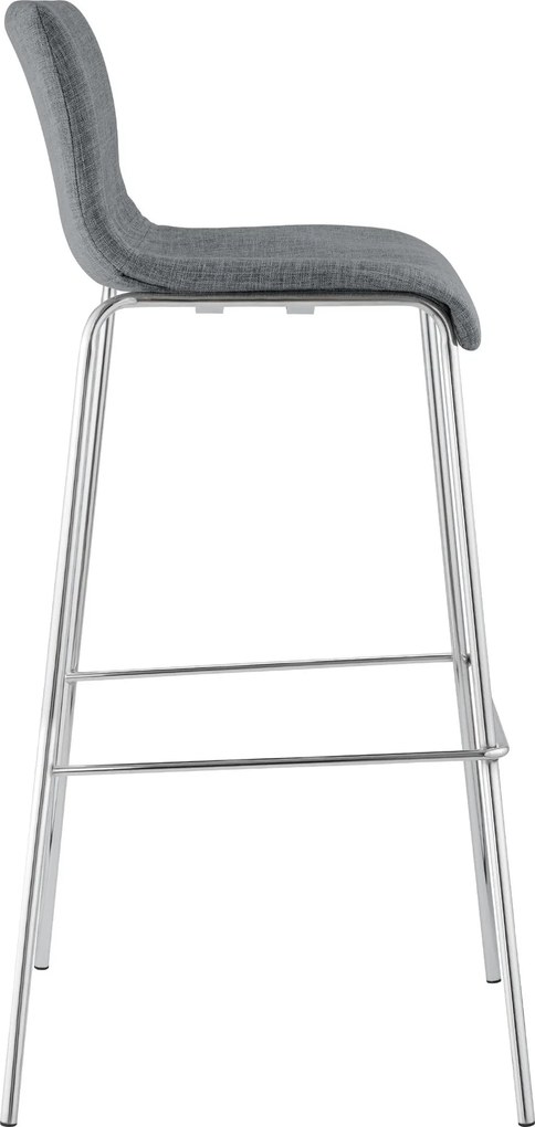 Sada 2 barových židlí Hoover látka čtyřnohá konstrukce chromovaná konstrukce – světle šedá