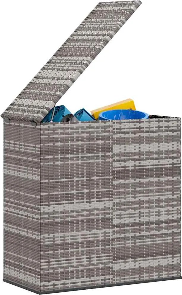 Zahradní úložný box PE ratan 100 x 49 x 103,5 cm šedý 317225