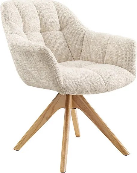 Designová otočná židle Vallerina šampaňská béžová / dub