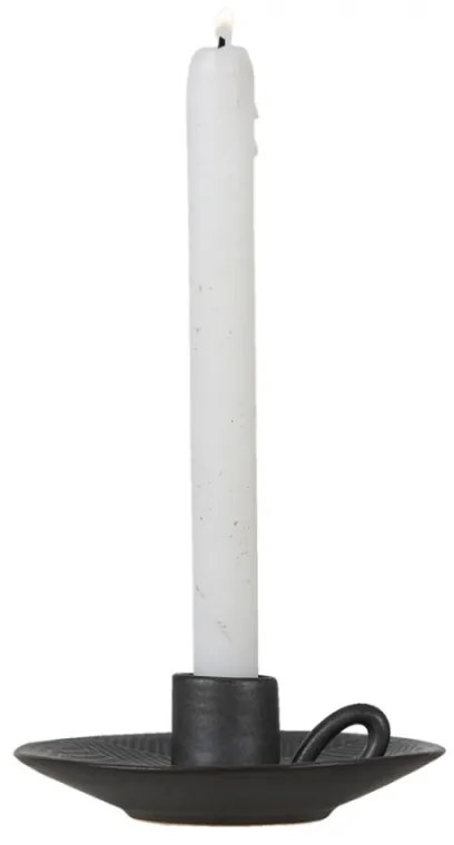 Černý keramický svícen – 13x4 cm