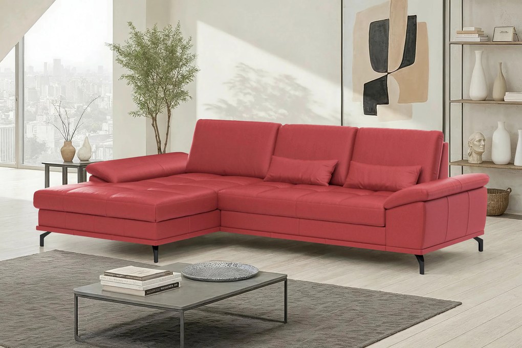XXXLutz ROHOVÁ SEDAČKA, kůže, červená Sit & More - Sedací soupravy - 000144039717