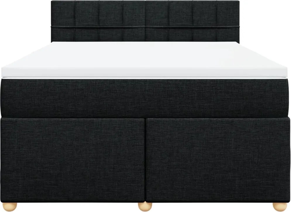 Box spring postel s matrací černá 140x200 cm textil 3286705