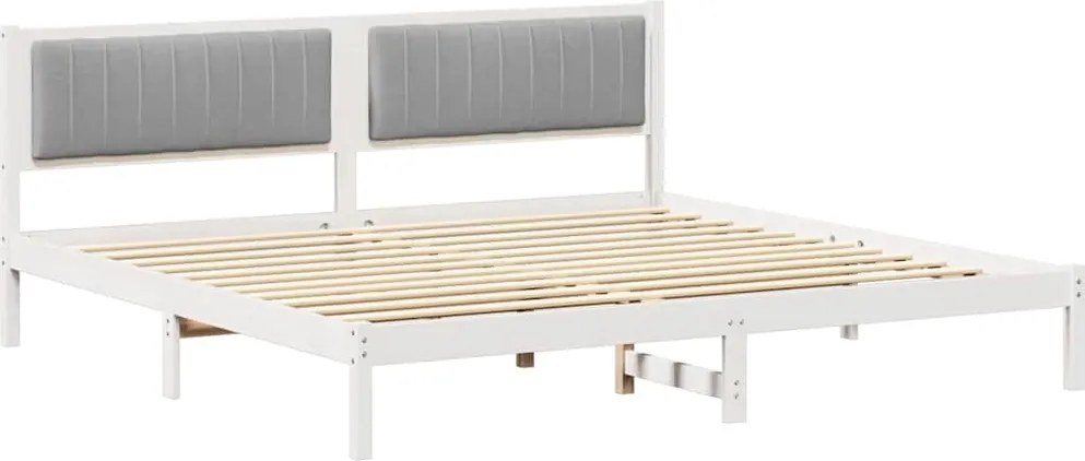 Rám postele Světle šedá 200 x 200 cm Masivní borové dřevo 3394242