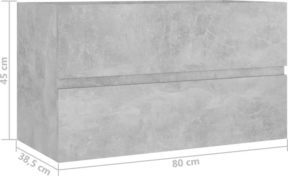 vidaXL Skříňka pod umyvadlo 80 x 38,5 x 45 cm dřevotříska [804750] Barva: Betonová šedá