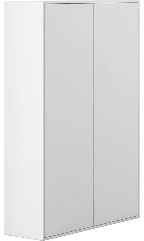 PLAN Skříň vysoká s dveřmi White LAYERS, bílé dveře