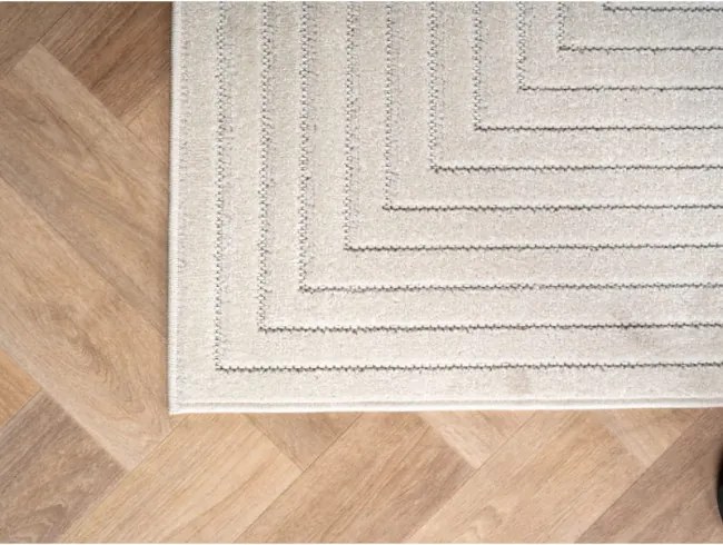 Koberec Nova 3D geometrický krémový kruh