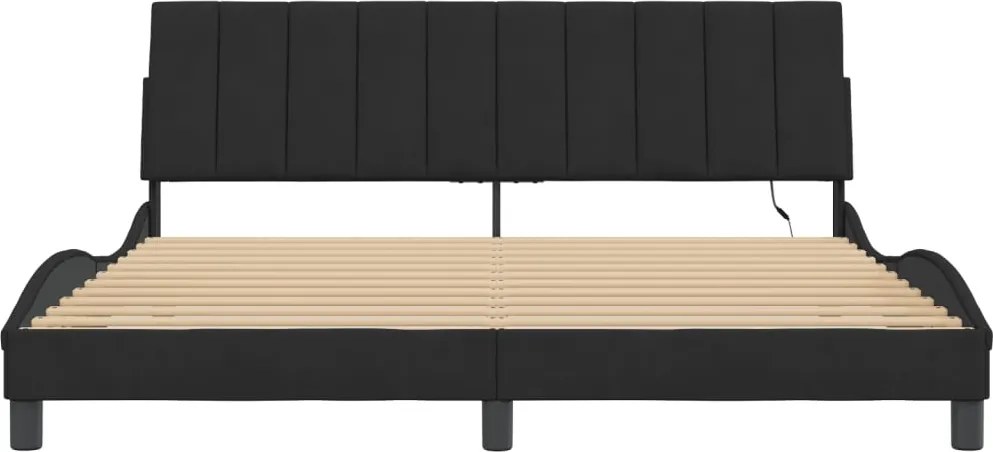 Rám postele s LED osvětlením bez matrace Hanko černý 180 x 200 cm samet 3213795