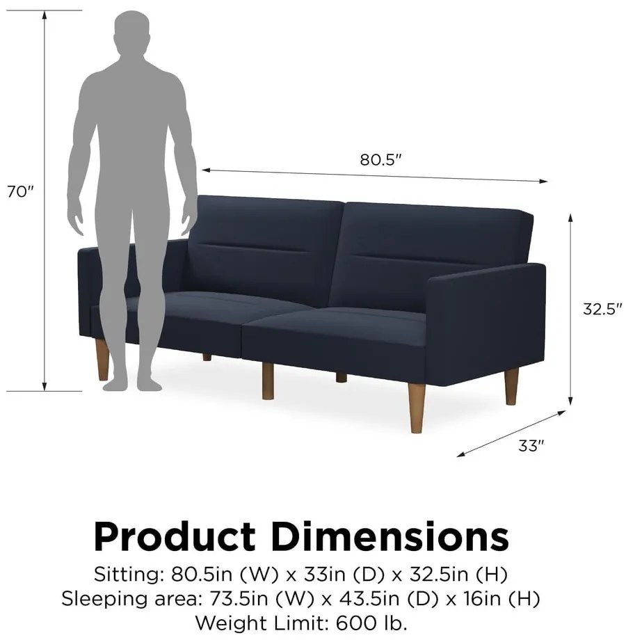 Tmavě modrá rozkládací pohovka Støraa Mainstays