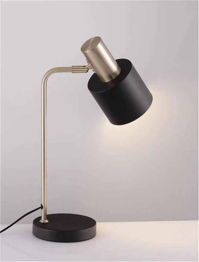 Nova Luce Stolní lampa PAZ zlatý kov, E27 1x12W Barva: Černá