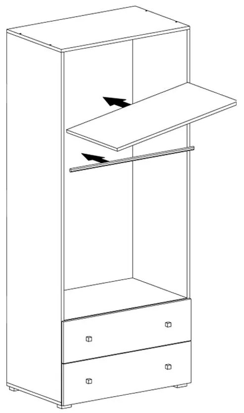 Sigma - šatní skříň SI 3 L/P - bílá
