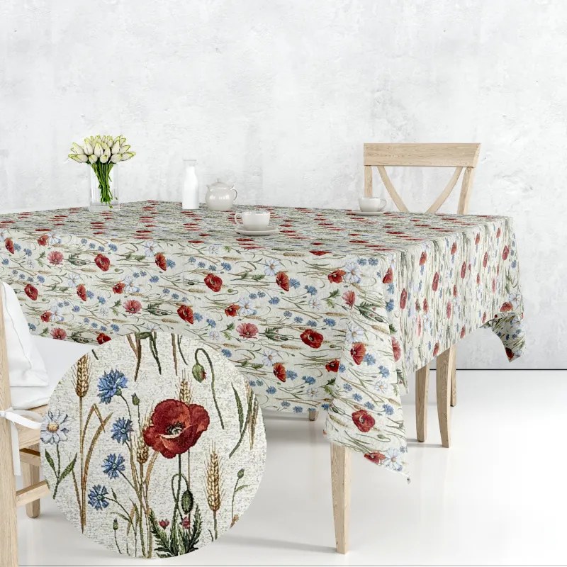Ervi Gobelínový ubrus na stůl čtvercový - Luční romantika