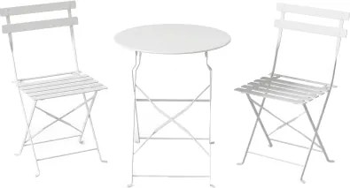 Outsunny skládací bistro set pro venkovní použití se stolem a 2 židlemi, bílá