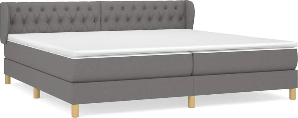 Box spring postel s matrací tmavě šedá 200x200 cm textil 3127070