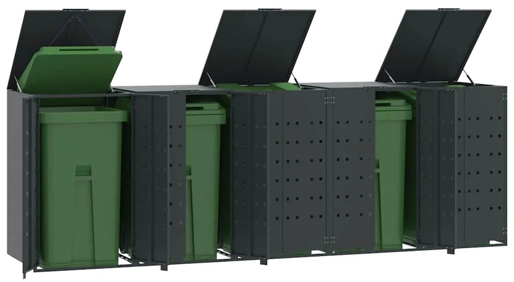 Box na 5 popelnic antracitový 345 x 79 x 117 cm ocel 3279985