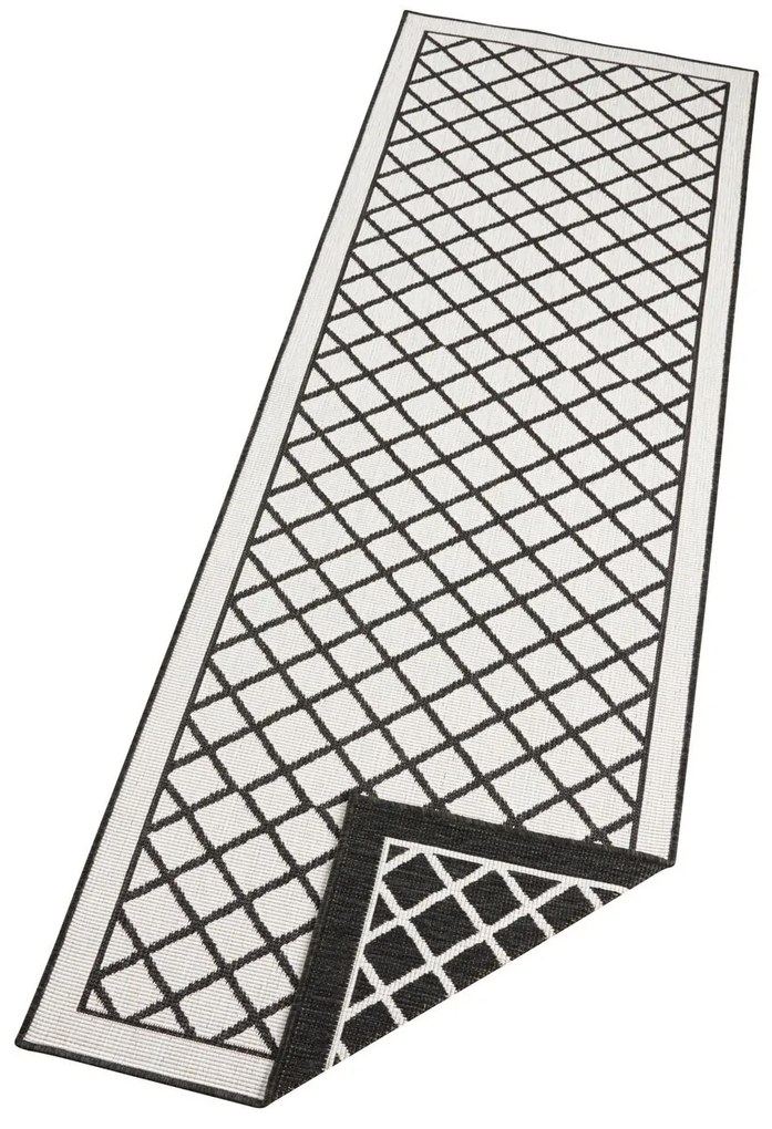 Hanse Home, Kusový koberec Twin Supreme 103425 Sydney black creme – na ven i na doma, 160x230, černá, chodba / předsíň