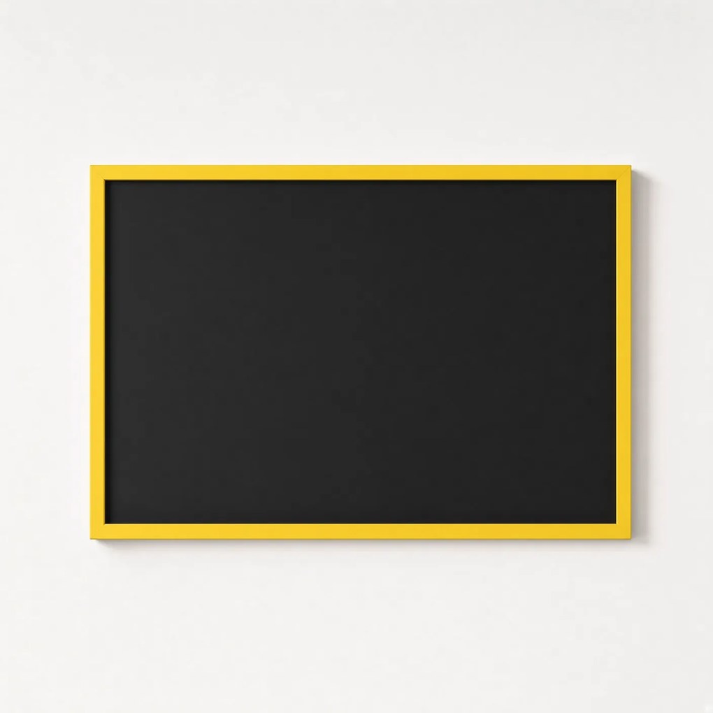 Toptabule.sk Černá křídová tabule v žlutém dřevěném rámu COLOR 120x60 cm