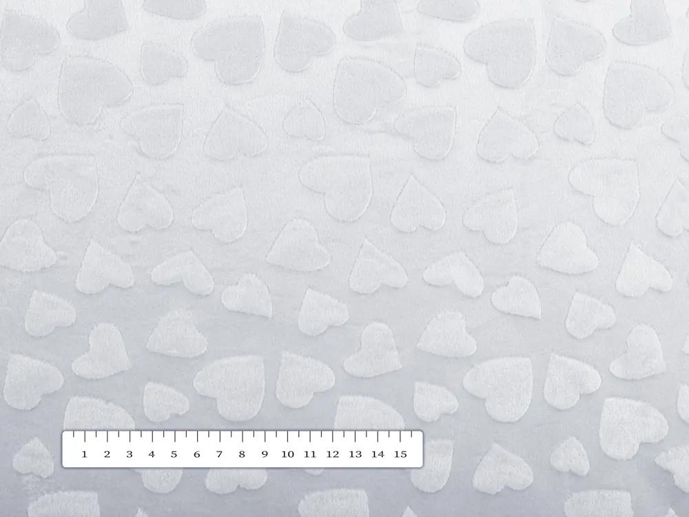 Biante Dětský povlak na polštář Minky hladký MKH-003 Srdíčka - Stříbrnošedý 70 x 90 cm