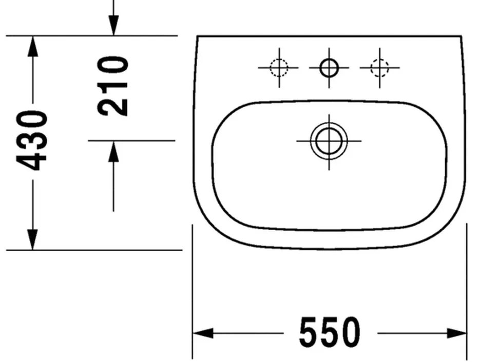 Duravit D-Code - umyvadlo 55x43 cm 23105500002