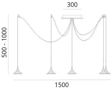 Artemide Unterlinden, hliníkové svítidlo pavouk s texturou dřeva, 5x6,8W LED 3000K, Ø 11,7cm