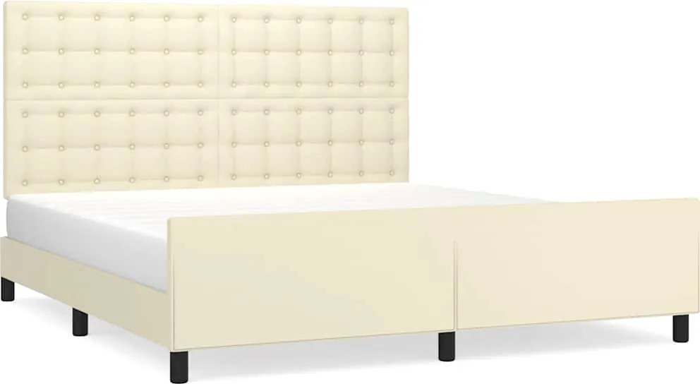 Rám postele s čelem krémový 160x200 cm umělá kůže 3125581