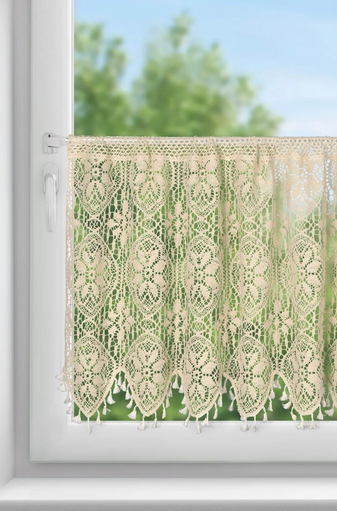 KRÁTKÁ ZÁCLONA NA PÁSCE MOLY 150X60 CM SVĚTLEBÉŽOVÁ