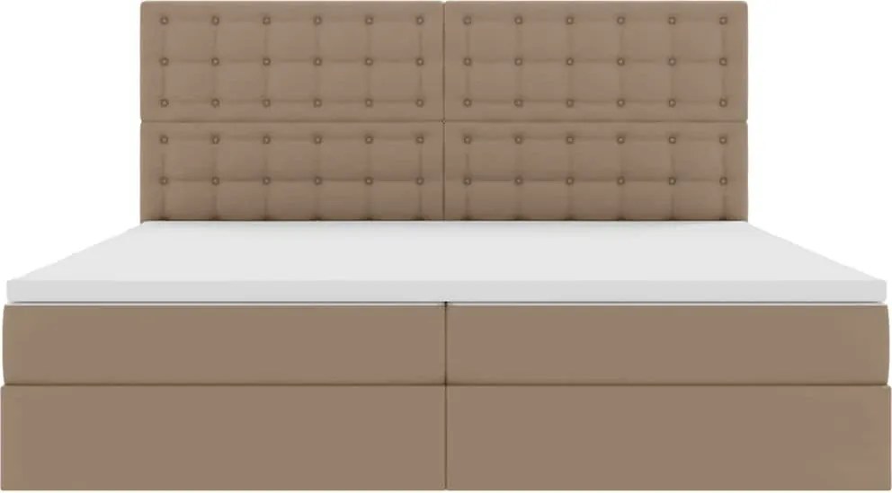 Postel s úložným prostorem Cappuccino 200 x 200 cm Umělá kůže 3371684