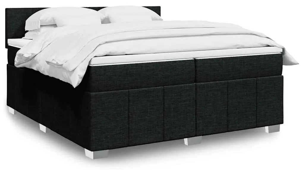 Box spring postel s matrací černá 200x200 cm textil 3289470