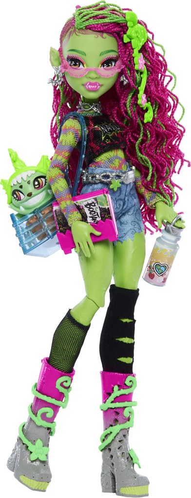 Monster high monsterka venus, mazlíček a doplňky