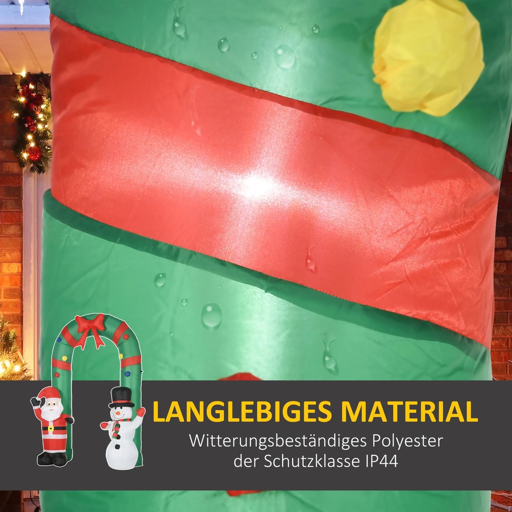HOMCOM Nafukovací brána s Santa Clausem a sněhulákem, LED osvětlení, integrovaný ventilátor, 198 x 80 x 245 cm