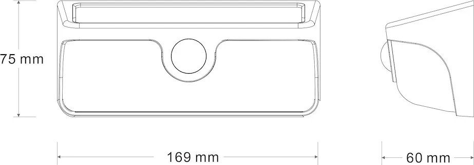 Exteriérové solární nástěnné LED svítidlo Link, 1x LED 5w, černá, pohybový senzor