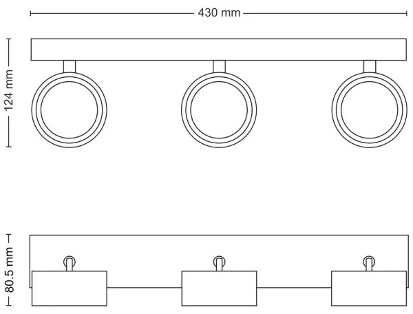 Philips - LED Bodové svítidlo BRACIA 3xLED/5,5W/230V černá