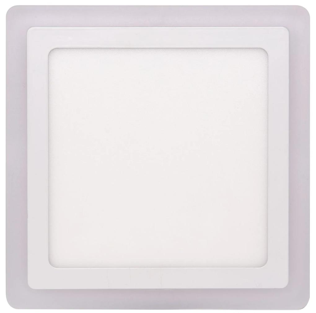 Bílý vestavný LED panel hranatý 245 x 245mm 18W+6W podsvícený