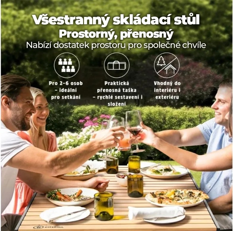 Skládací kempingový stůl Aspen, nastavitelná výška