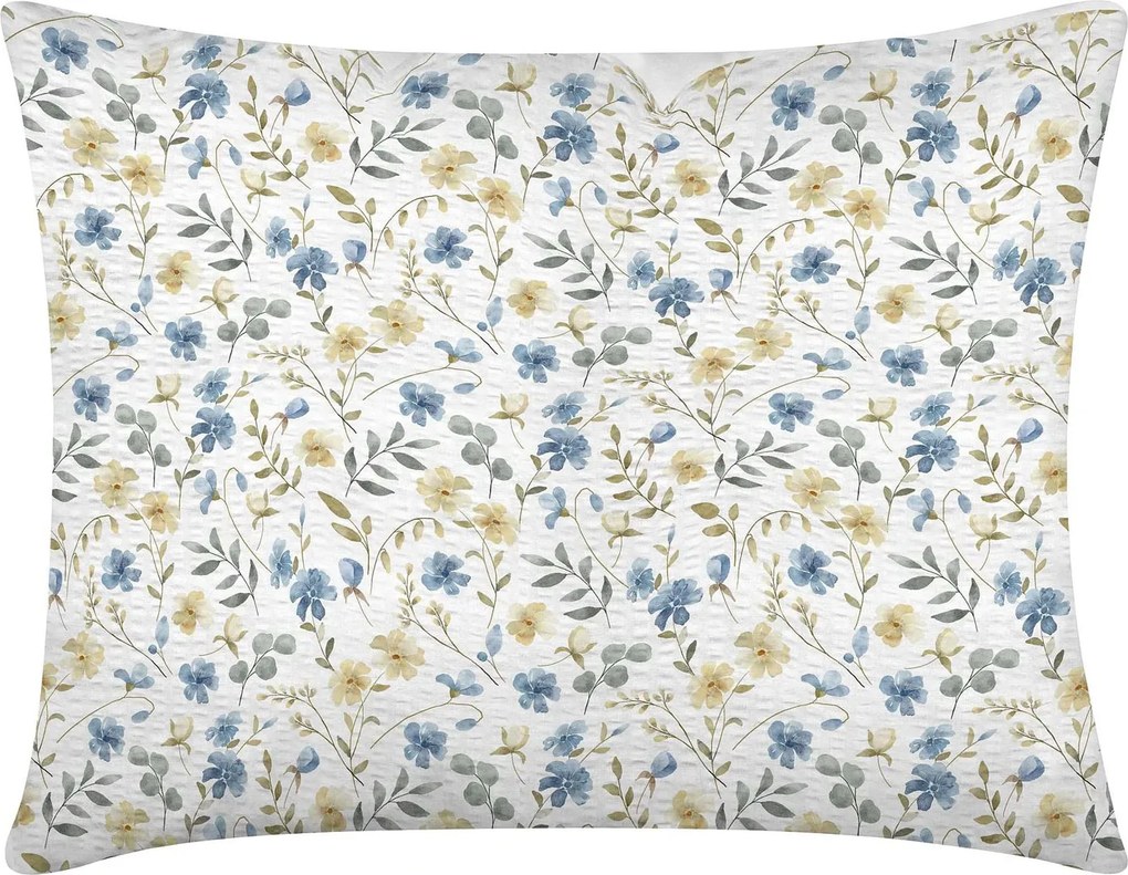 Krepový perkálový povlak na polštář Bloom - bílý Velikost: 70 x 90