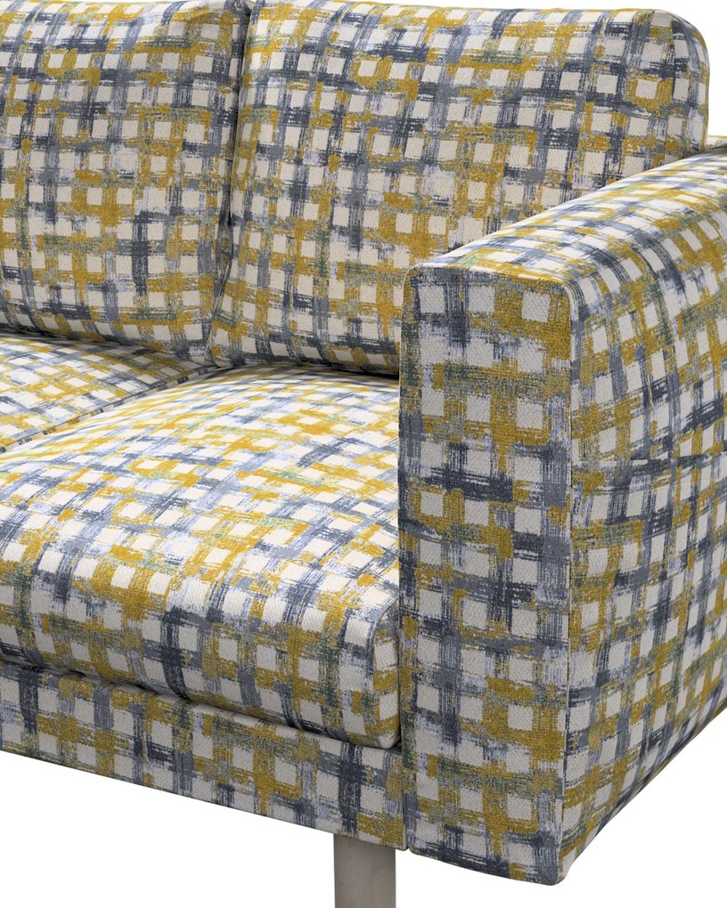 Potah na pohovku IKEA Norsborg 3-místná barva modrá látka pletený vzor, vzorované