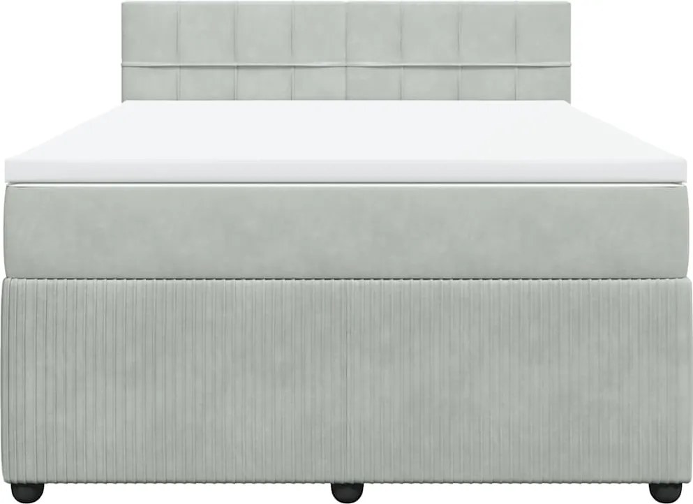 Box spring postel s matrací světle šedá 140x200 cm samet 3287758