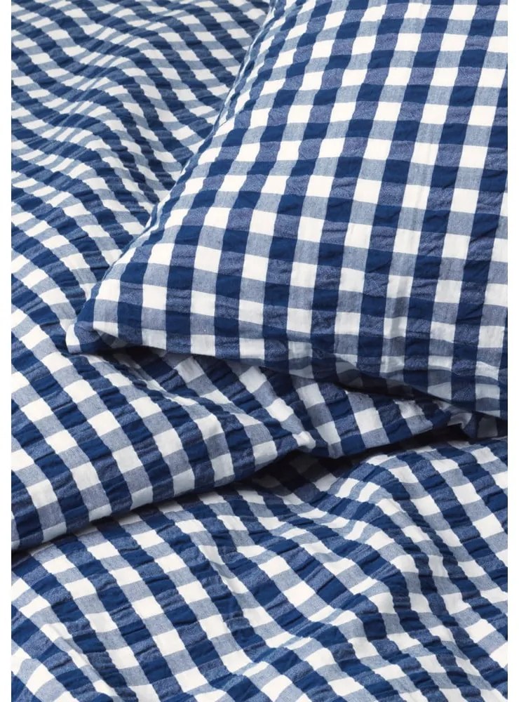 Tmavě modré krepové povlečení na jednolůžko/prodloužené 150x210 cm Bæk&Bølge – JUNA