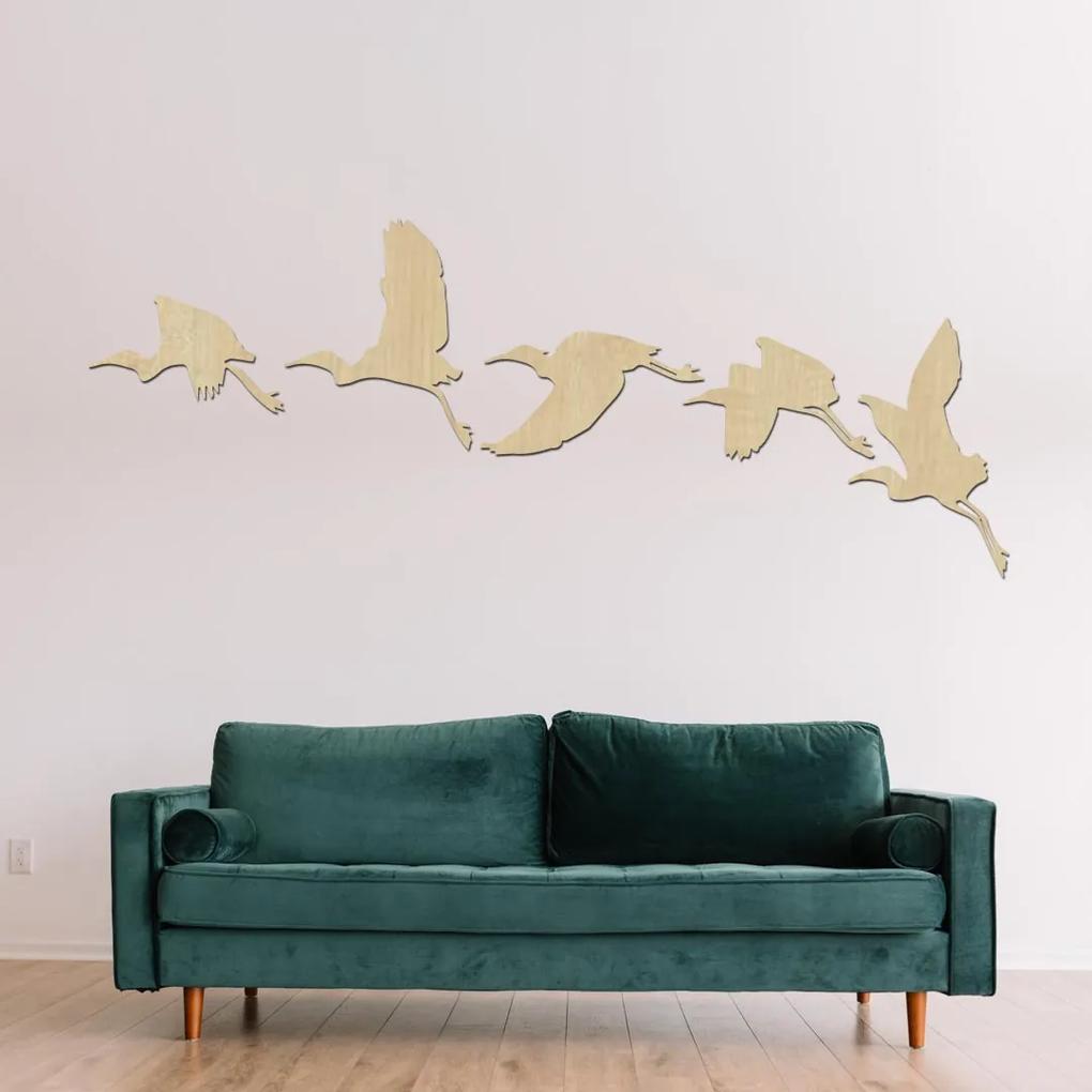 dřevo života Dřevěná dekorace létajících Labutí Rozměry (cm): Menší, Barevný vzor: Ořech