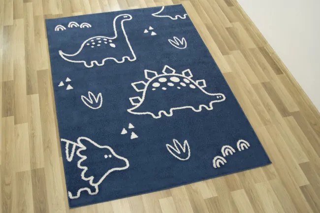 Dětský koberec Emily Kids 5859A Dinosauři modrý