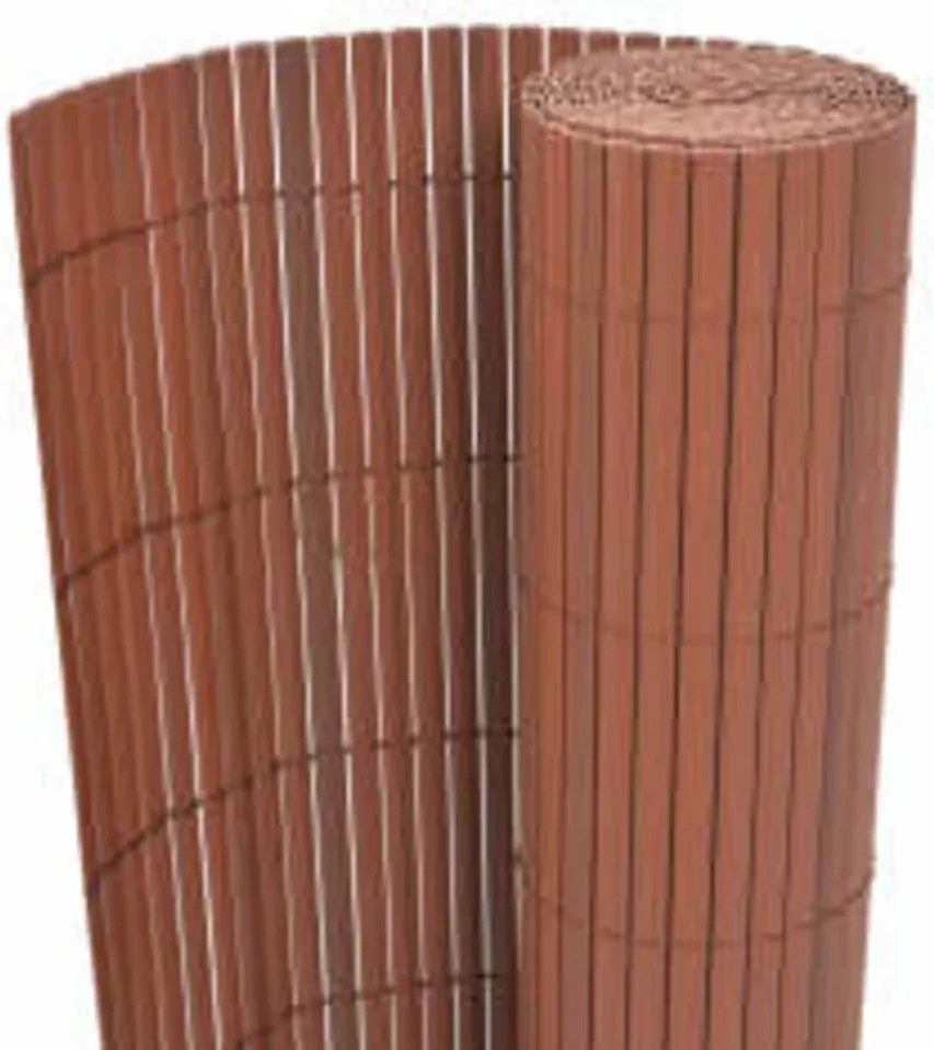 Oboustranný zahradní plot 110 x 500 cm hnědý 317164