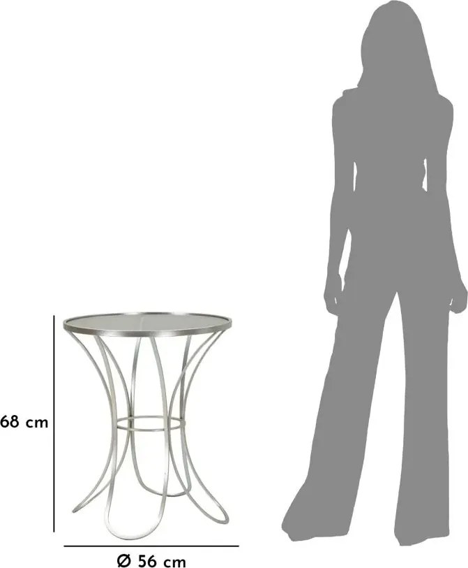 Odkládací stolek Trixy 56 cm stříbrný