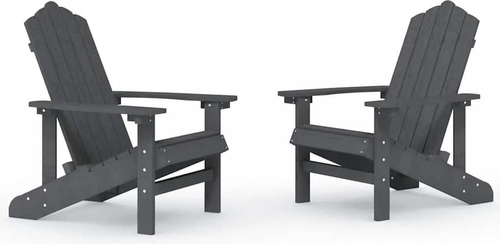 Zahradní křesla Adirondack 2 ks HDPE antracitová 3095693