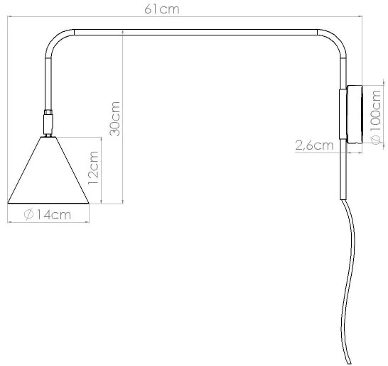 Sollux SL.1697 - Nástěnná lampa NOX 1xE14/10W/230V černá