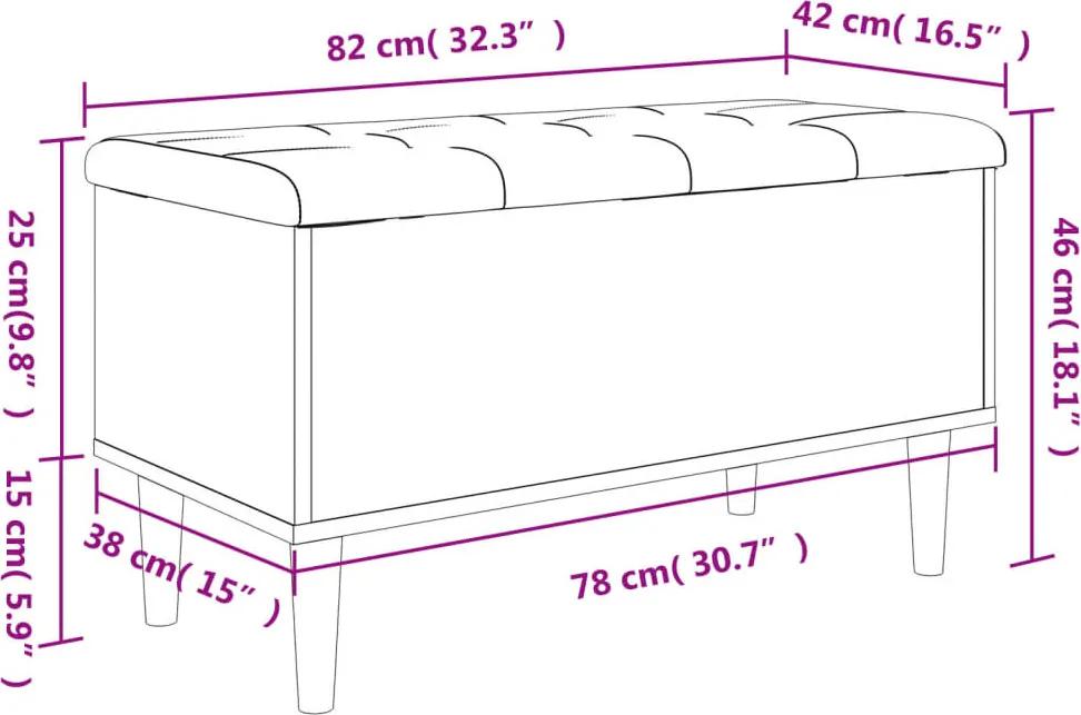 vidaXL Úložná lavice 82 x 42 x 46 cm kompozitní dřevo [835079] Barva: šedá sonoma