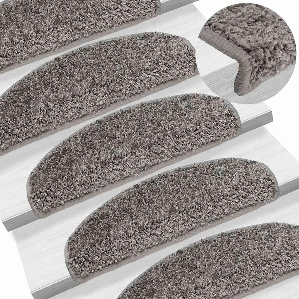 Schodové rohože 20 ks 65 x 21 x 4 cm šedé, půlkulaté, velké 3365845