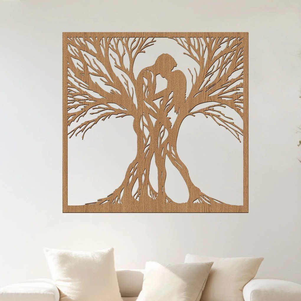 dřevo života Dřevěný strom SPOJENÍ Zvolte rozměr (cm): 40x40, Zvolte barvu dekoru: Bílá